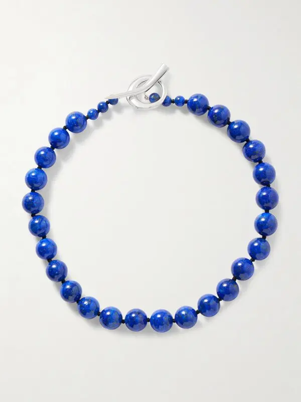 SOPHIE BUHAI Everyday Boule Silver, Cord, And Lapis Lazuli Necklace - Blue