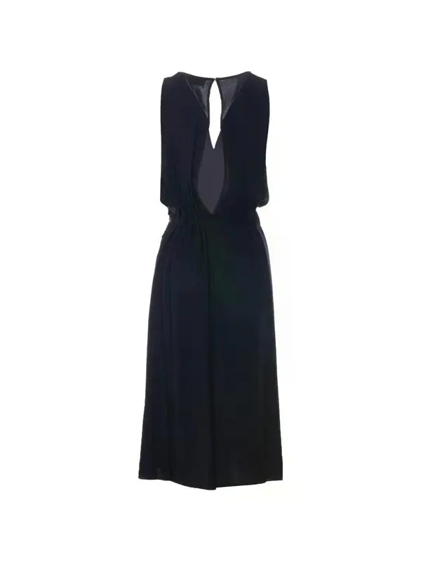 Elisabetta Franchi Viscose Georgette Draped Neckline Maxi Dress