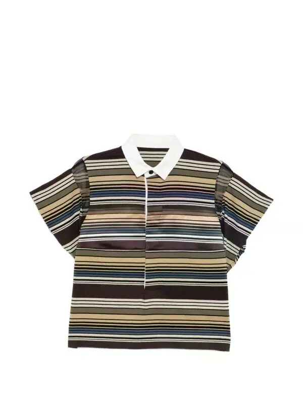 Sacai Striped Polo Top