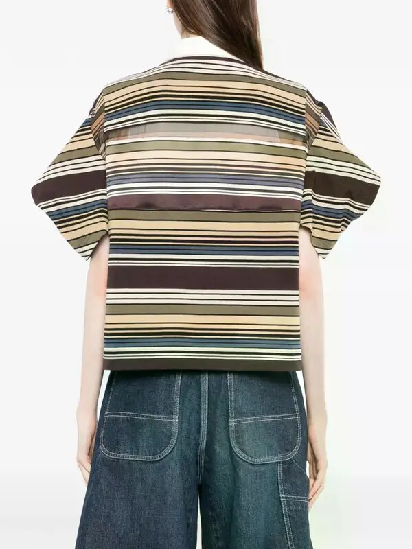 Sacai Striped Polo Top