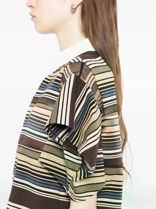 Sacai Striped Polo Top