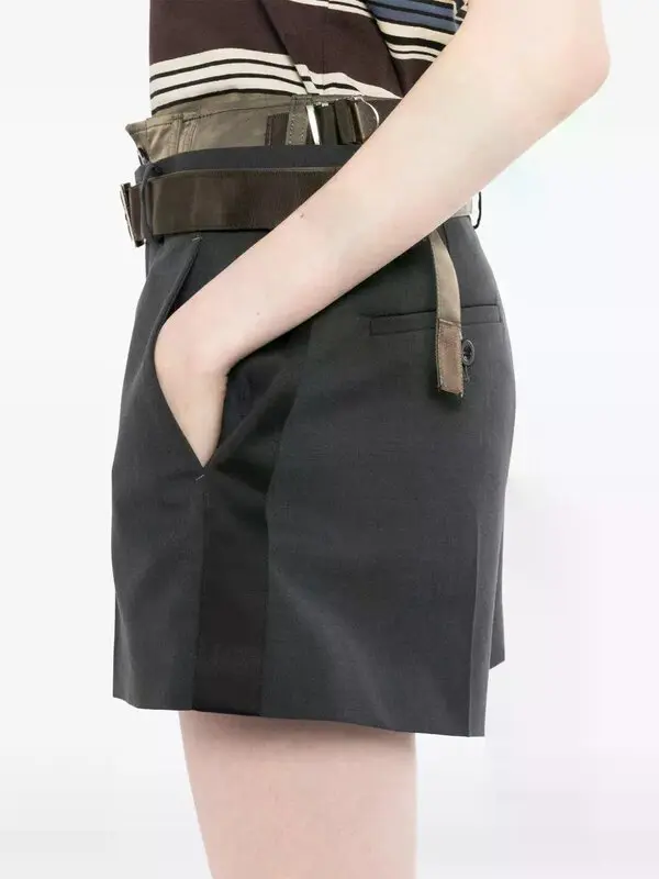 Sacai Belted Side-panel Shorts