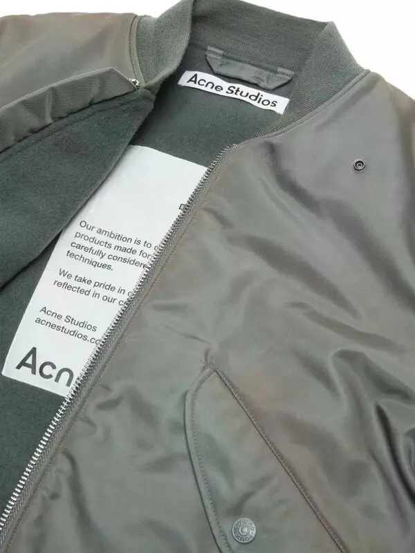Acne Studios Padded Bomber Jacket With Zip Pocket - Grey