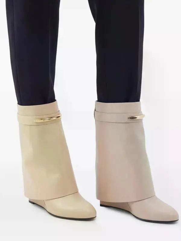 Givenchy Shark Pinch Heel Ankle Boots - Neutrals