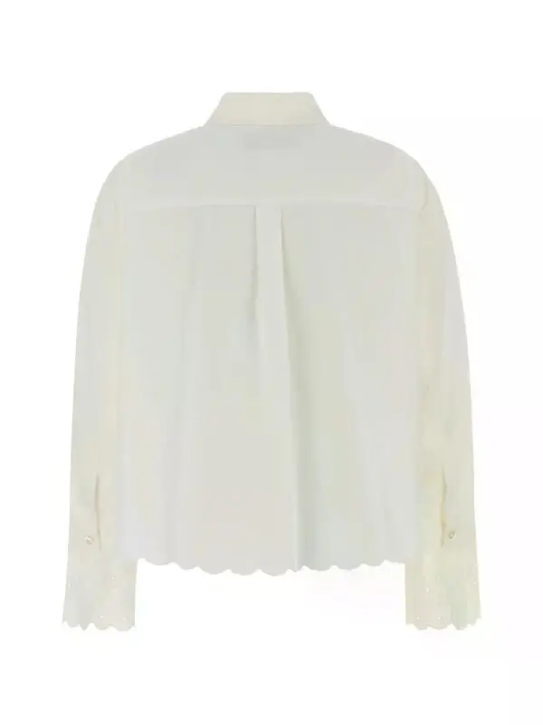 Max Mara Scalloped Poplin Shirt - White
