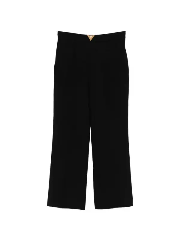 Valentino Garavani Wool Crepe Trousers - Black