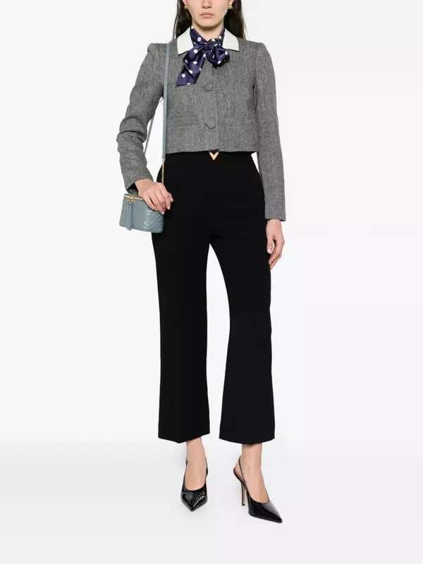 Valentino Garavani Wool Crepe Trousers - Black