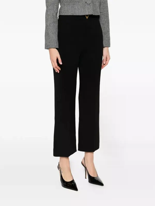 Valentino Garavani Wool Crepe Trousers - Black