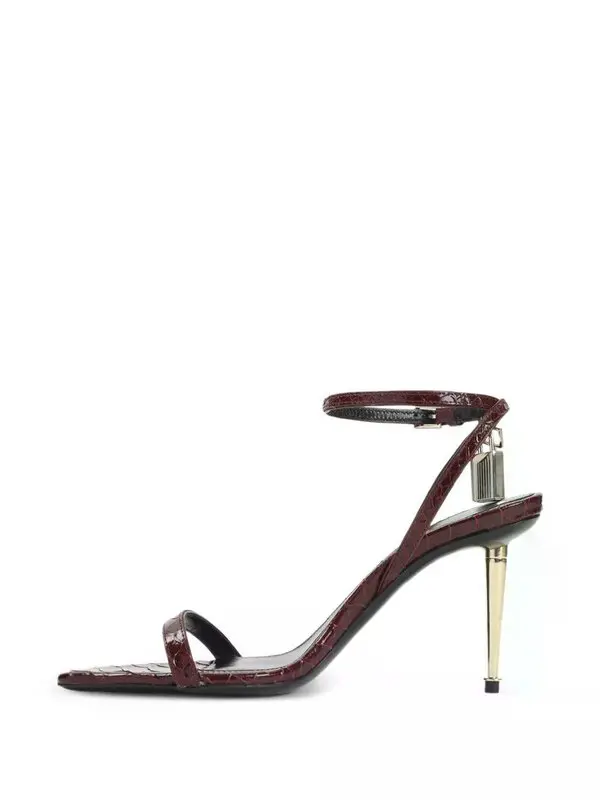 TOM FORD Padlock-detail Stiletto-heel Sandals - Red