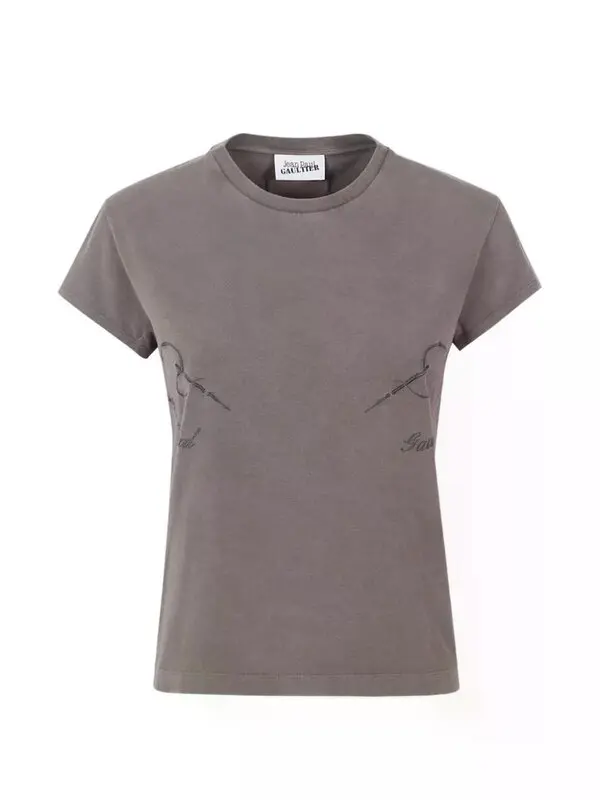 JEAN PAUL GAULTIER Graphic Embroidered T-shirt - Grey