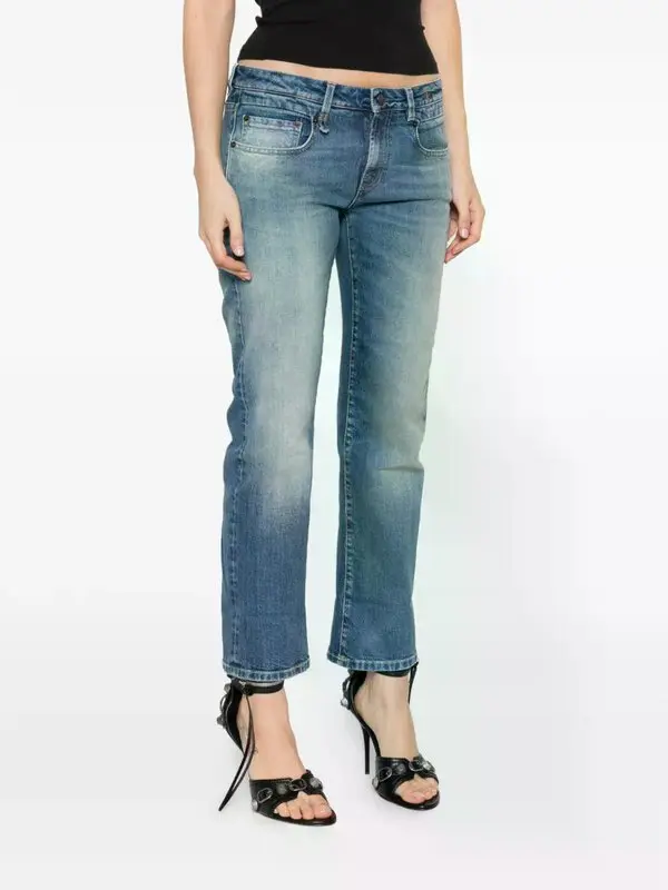 R13 Cuffed Straight Jeans