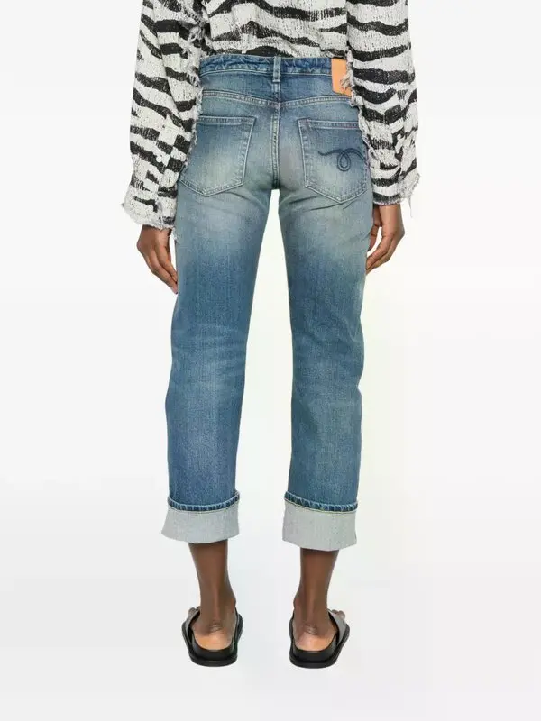 R13 Cuffed Straight Jeans