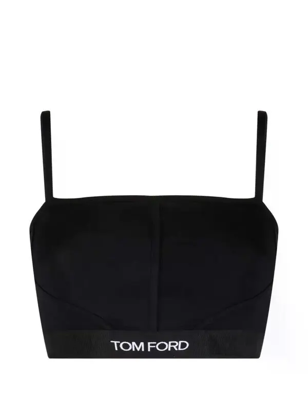 TOM FORD Logo-band Square-neck Bra - Black