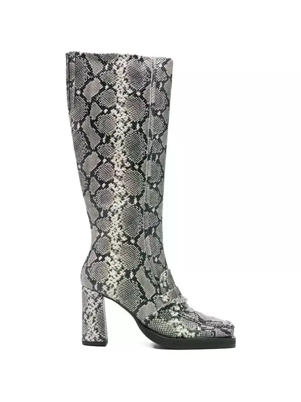 Martine Rose Square-toe Knee-high Chain Boots