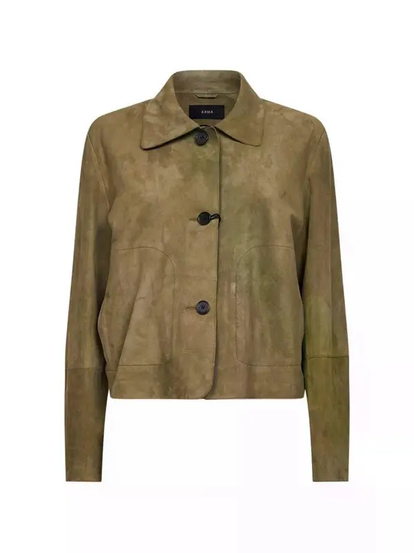 ARMA Buttoned Leather Jacket - Green