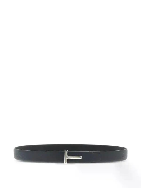 TOM FORD Reversible Hammered Logo Buckle Belt - Blue