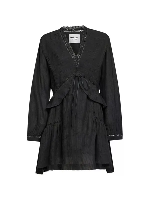 MARANT ETOILE Lace Trim Ruffled Dress