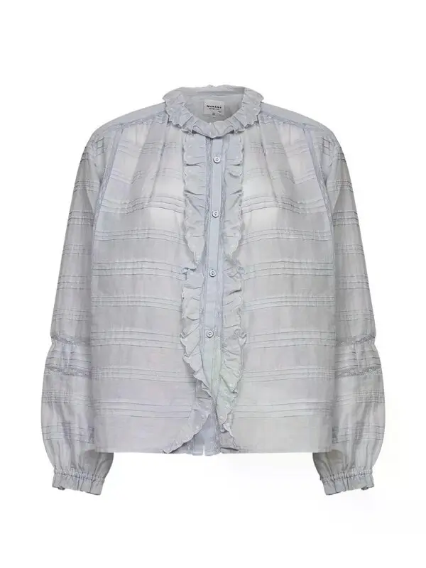 MARANT ETOILE Button Ruffled Shirt - Blue