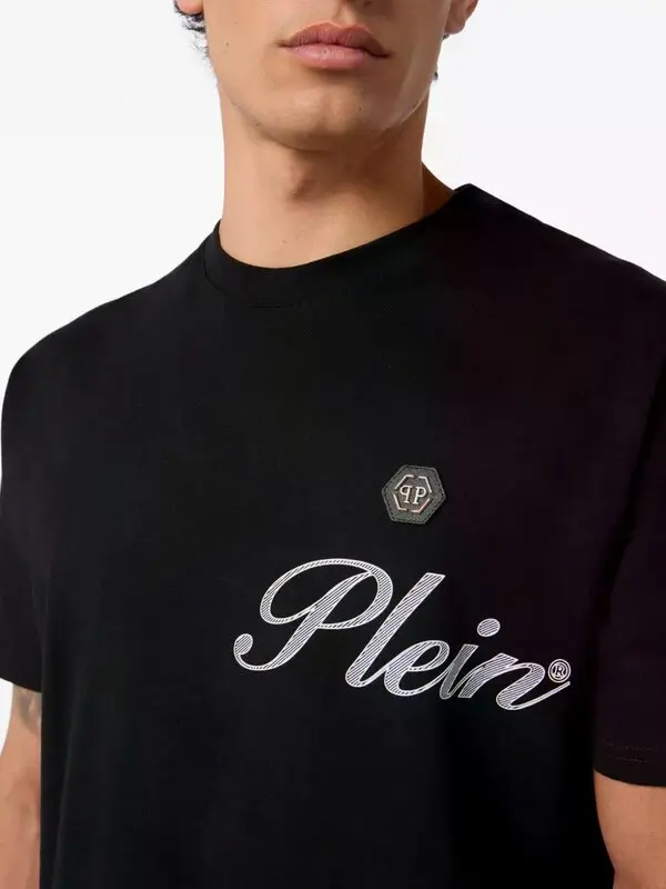 Philipp Plein Round-neck Logo T-shirt - Black