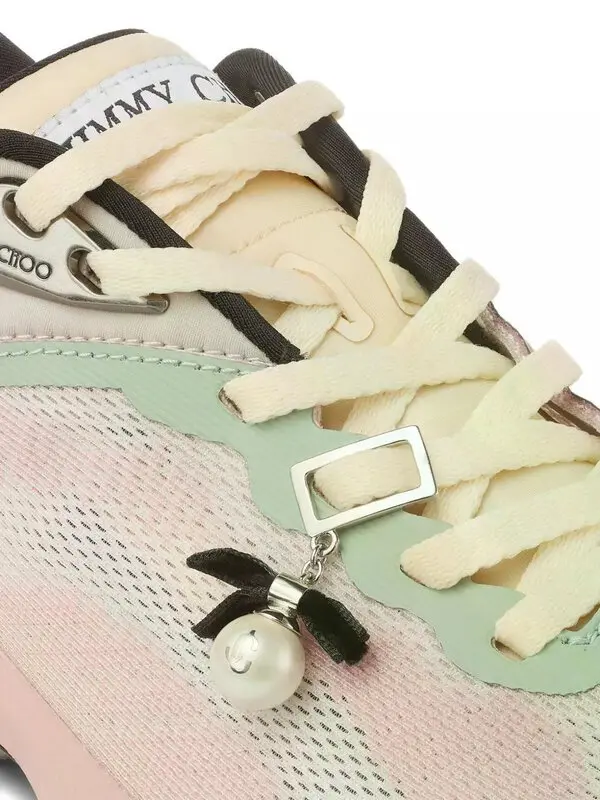 JIMMY CHOO Diamond Run Pearl-embellished Sneakers - Pink