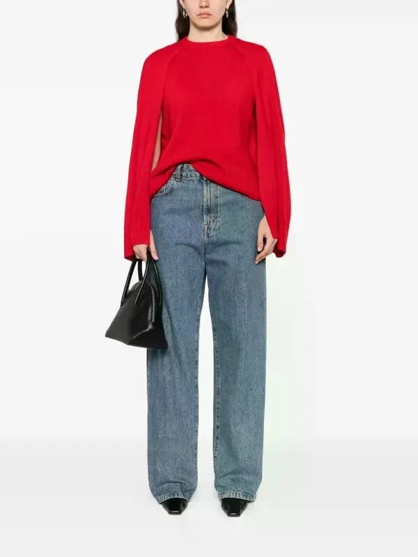 TOTEME Cape-detail Round-neck Sweater - Red