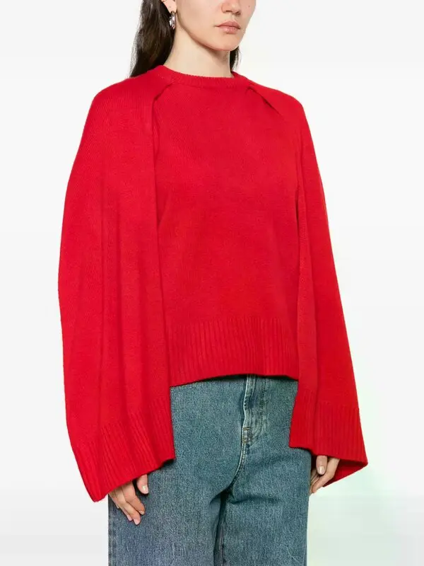 TOTEME Cape-detail Round-neck Sweater - Red