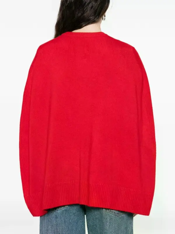 TOTEME Cape-detail Round-neck Sweater - Red