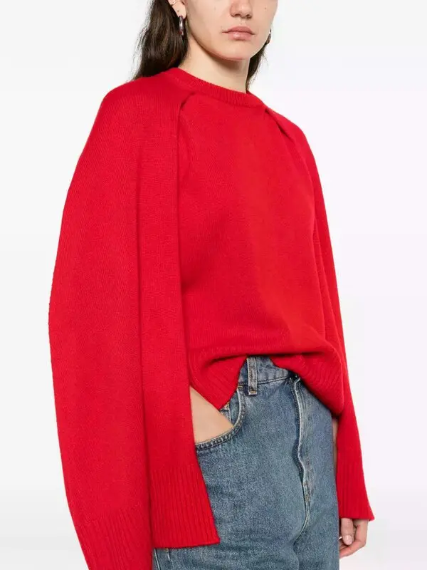 TOTEME Cape-detail Round-neck Sweater - Red