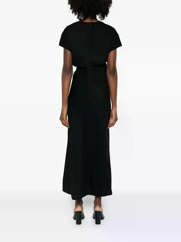 TOTEME Short-sleeve Midi Dress - Black