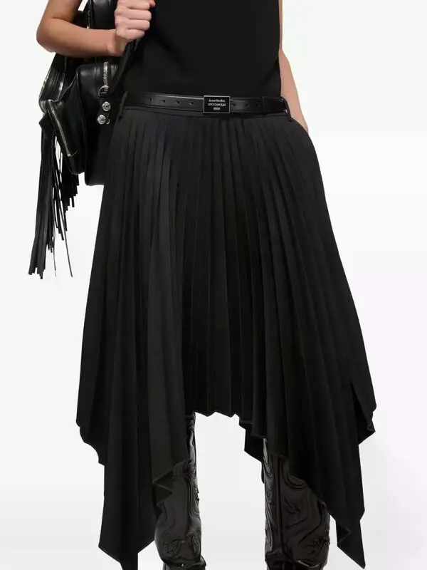 Acne Studios Pleated Asymmetrical-hem Midi Dress