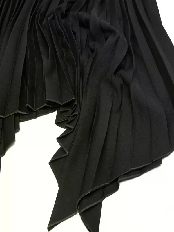 Acne Studios Pleated Asymmetrical-hem Midi Dress