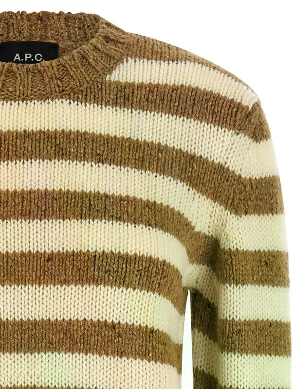 A.p.c. Striped Crew-neck Knitted Sweater