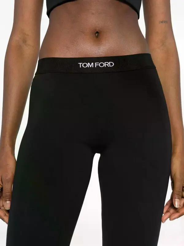 TOM FORD Logo-waistband Trousers - Black