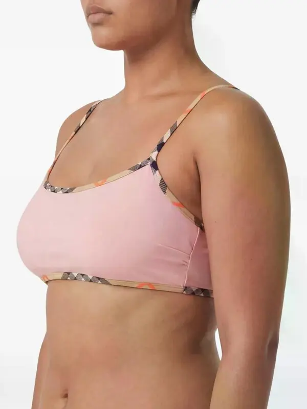 Burberry Check Trim Bikini Top - Pink