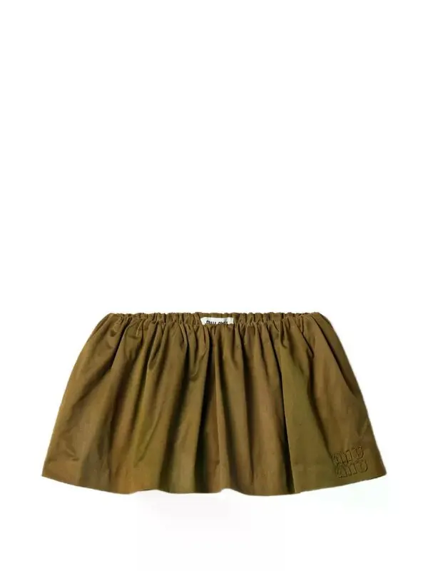 Miu Miu Logo-detail Flared Mini Skirt