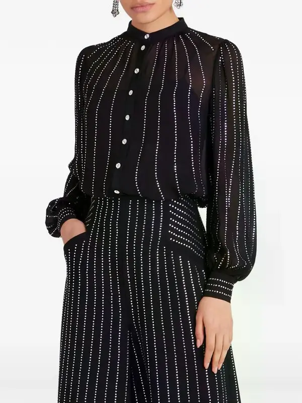 TEMPERLEY LONDON Villanelle Rhinestone Shirt - Black