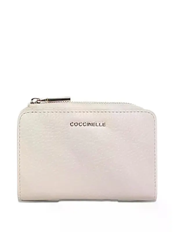 COCCINELLE Small Zip Leather Wallet - White