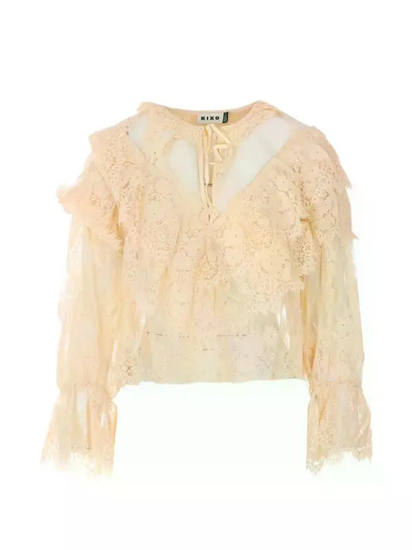 Rixo Lace Ruffled Blouse