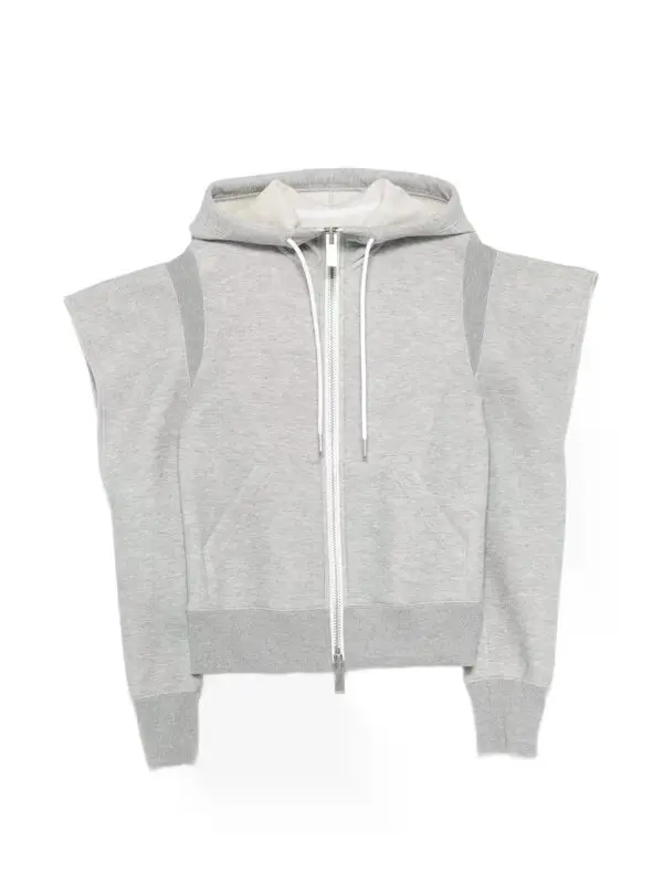 Sacai Zip-up Sleeveless Hooded Sweatshirt
