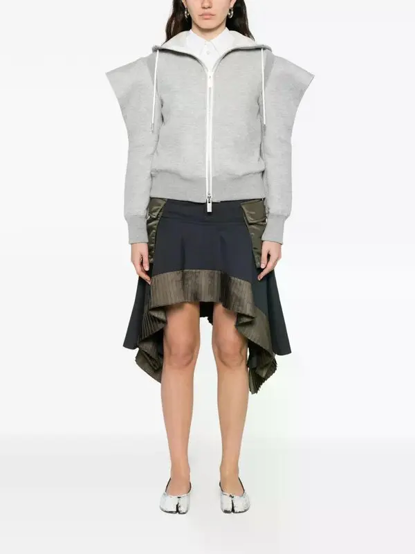 Sacai Zip-up Sleeveless Hooded Sweatshirt