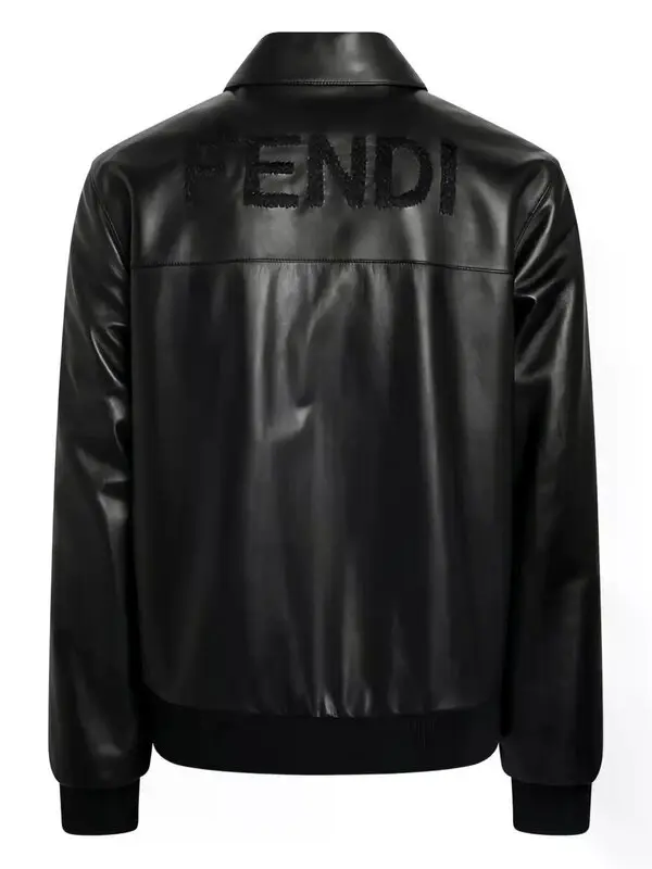 Fendi Lettering-detail Sheepskin Jacket