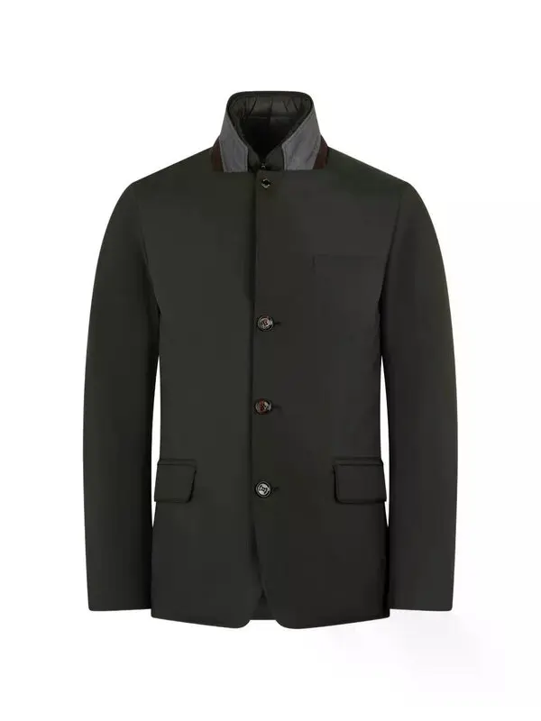 MOORER Button Collar Military Jacket - Green