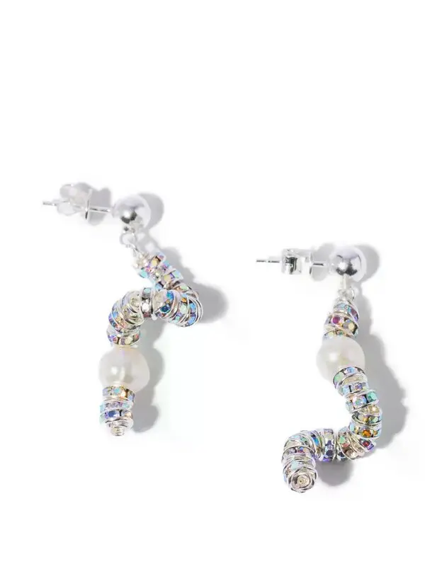 PEARL OCTOPUSS.Y Pearl Embellished Drop Earrings - Silver