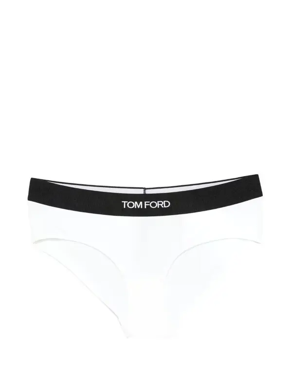 TOM FORD Logo-waistband Briefs - White