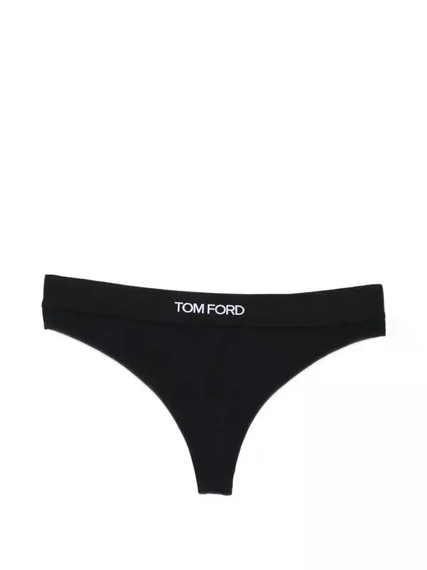 TOM FORD Logo-detail Thong - Black