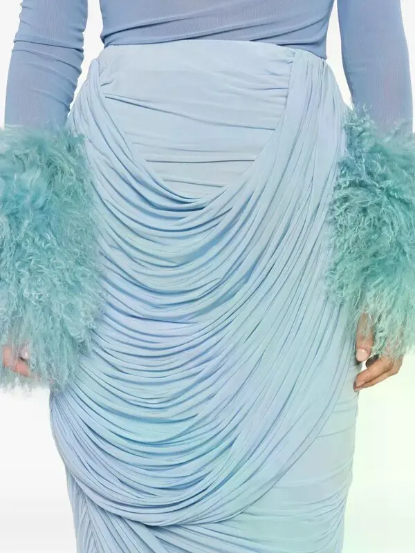 Magda Butrym Draped Midi Skirt - Blue
