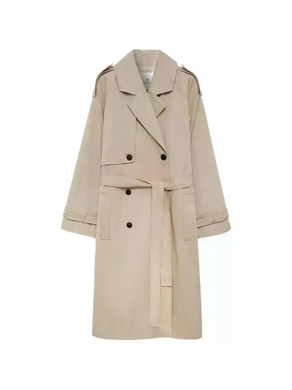 ANINE BING Maxi Double-breasted Trench