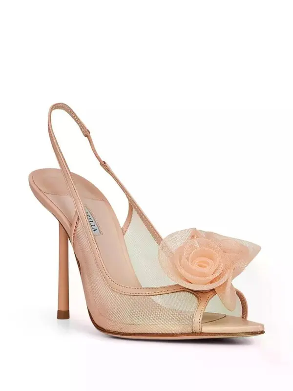 LE SILLA Rose-detail Ankle-strap Heeled Sandals - Neutrals