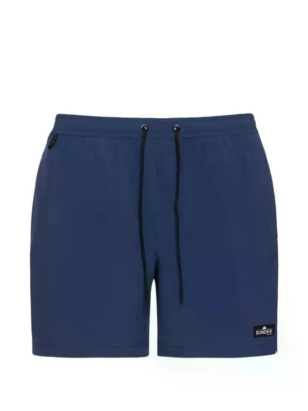 Sundek Striped-detail Swim Shorts - Blue