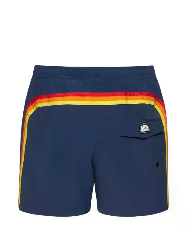 Sundek Striped-detail Swim Shorts - Blue
